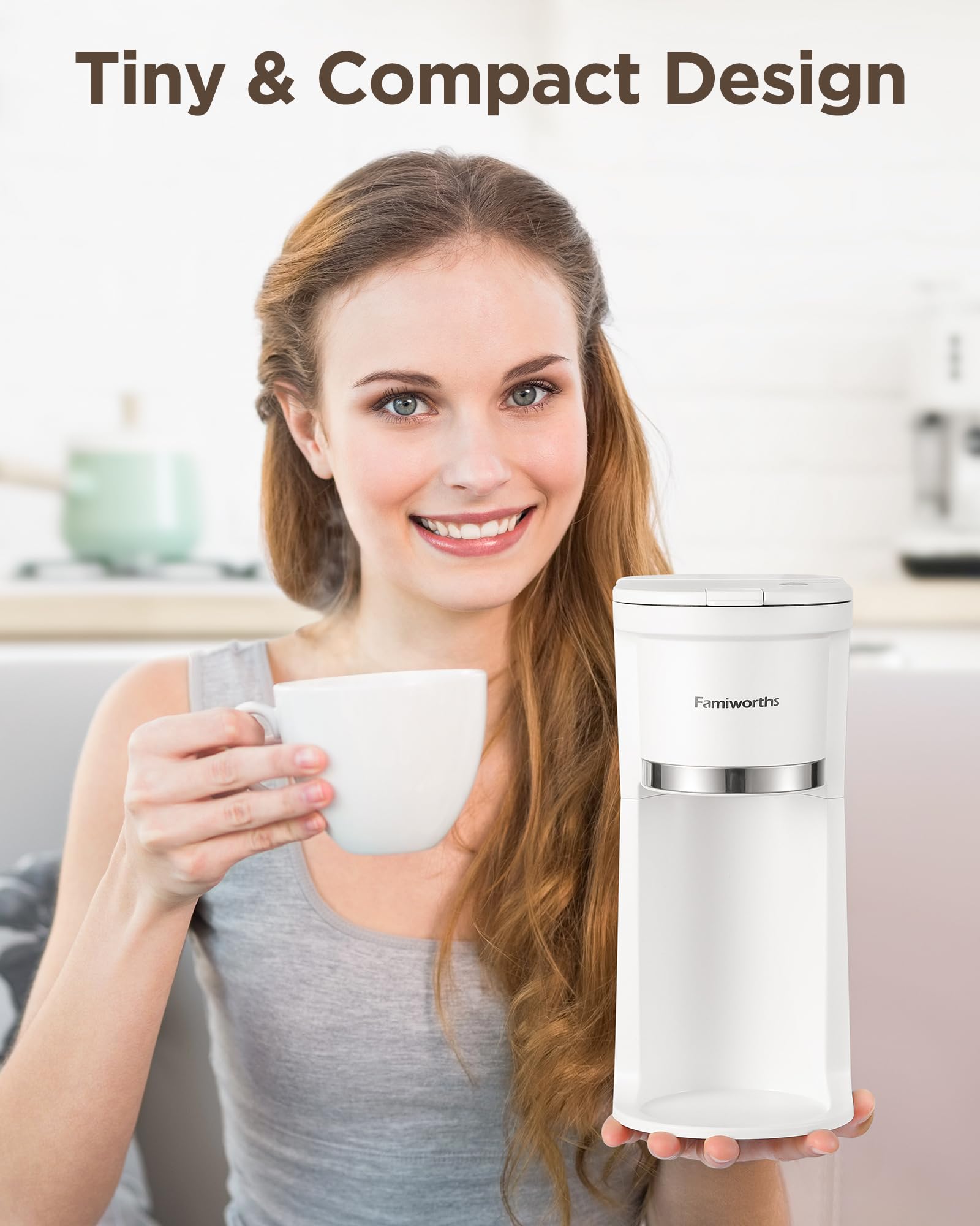 Famiworths Single Pod Coffee Brewer (Pure White)