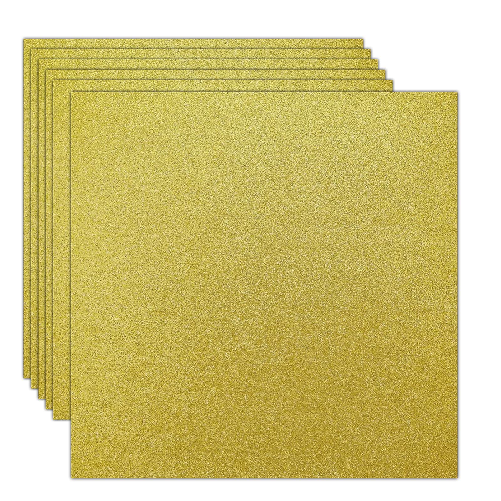 Rramorrra Gold Glitter Cardstock Paper 12" x 12" 15 Sheets 350gsm/130lb Heavyweight Premium Gold Sparkly Construction Paper for Cricut Machine, Halloween, DIY Projects, Party Decorations