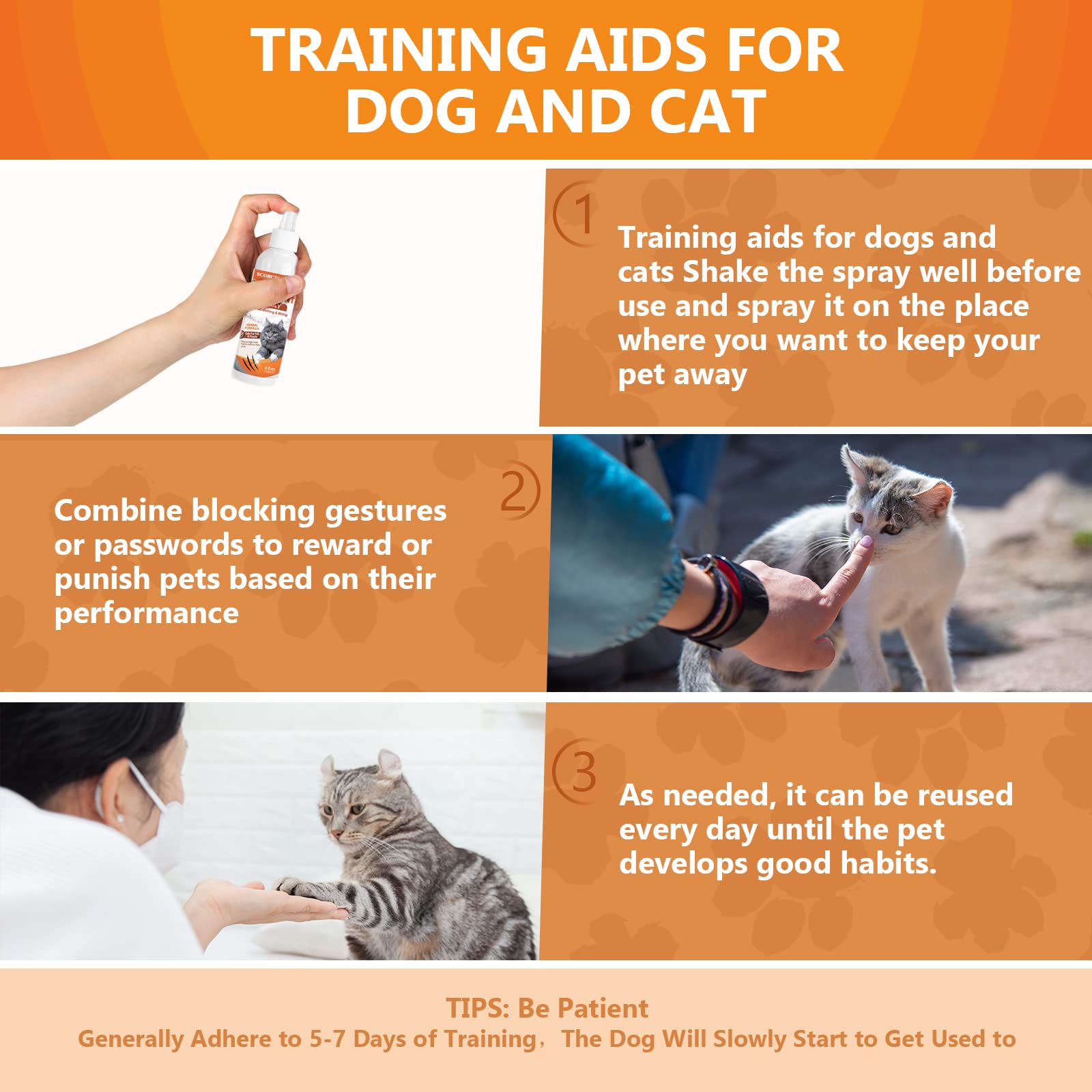 Cat Repellent Indoor, Cat Spray Deterrent, All Natural Bitter Dog Repellent Spray,Natural Effective Prevent Scratching Stay Away from Restricted Areas for Pet Behavior Training Indoor and Outdoor Use