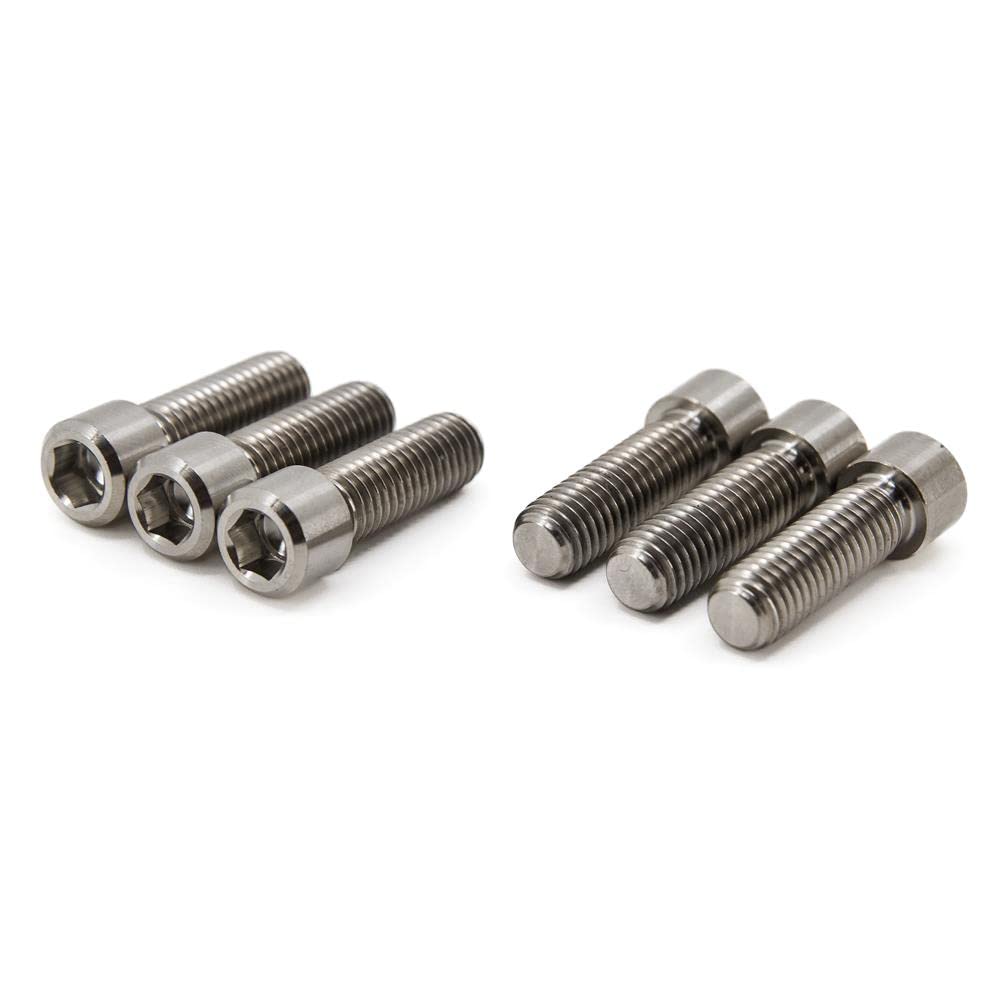 M8 x 25mm Ti Titanium BMX Stem Bolts 1.25mm Thread Pitch Allen Head 6Pcs MTB