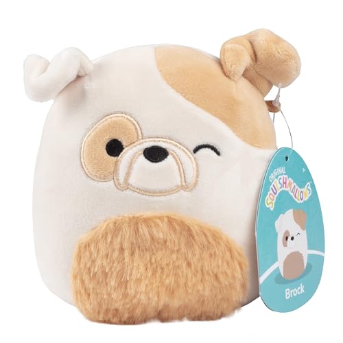 Squishmallows Original 5-Inch Brock The Bulldog - Official Jazwares Little Plush - Collectible Soft & Squishy Mini Stuffed Animal Toy - Add to Your Squad - Gift for Kids, Girls & Boys