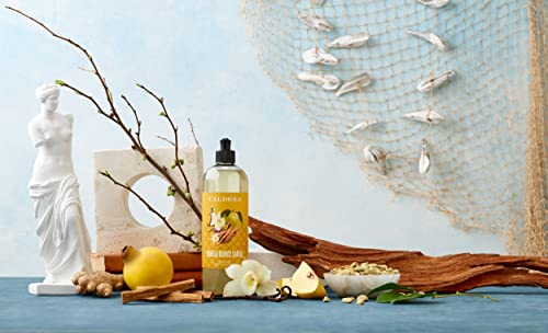 Caldrea Dish Soap, Dishwashing Liquid made with Soap Bark, Aloe Vera and Cardamom Seed Oil, Vanilla Quince Santal scent, 16 oz