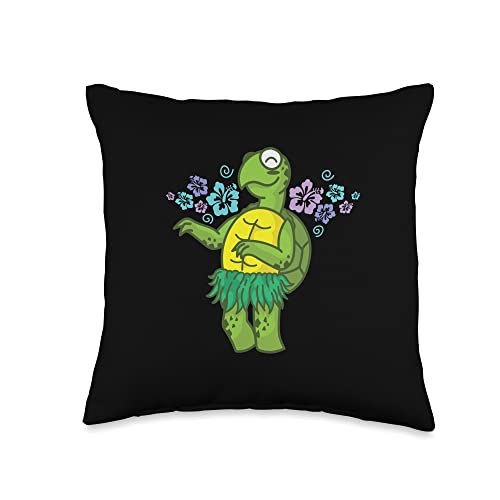 Turtle reptile carapace old Sauropsida Testudines Turtle Dancing with Skirt Reptile Water Throw Pillow, 16x16, Multicolor