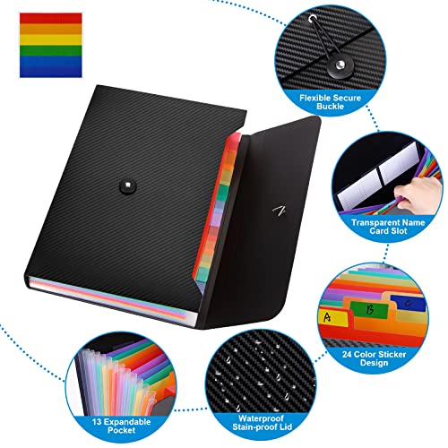 Expanding File Folder - 13 Pockets Accordion File Holder Organizer Say Goodbye to Cluttered Desks and Disorganized Documents - Get Your Home and Office Organized
