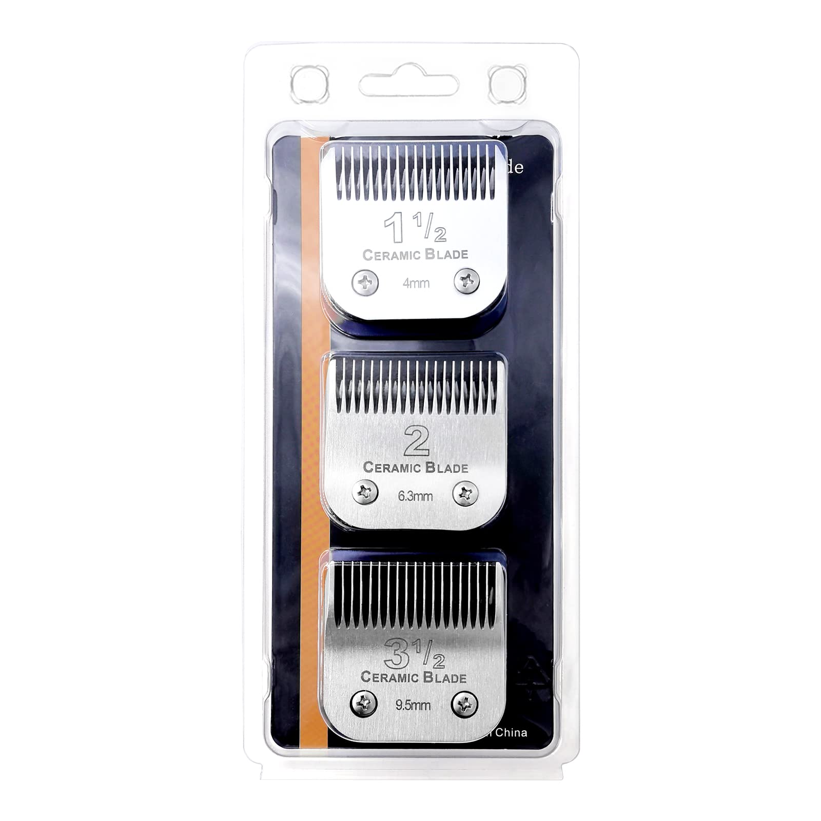 3 Packs Professional Detachable Replacement Ceramic Blades Set,Cut Length 5/32-Inch to 3/8-Inch,compatible with Andis/oster Classic 76/Star-Teq/Power-Teq/A5 Clipper