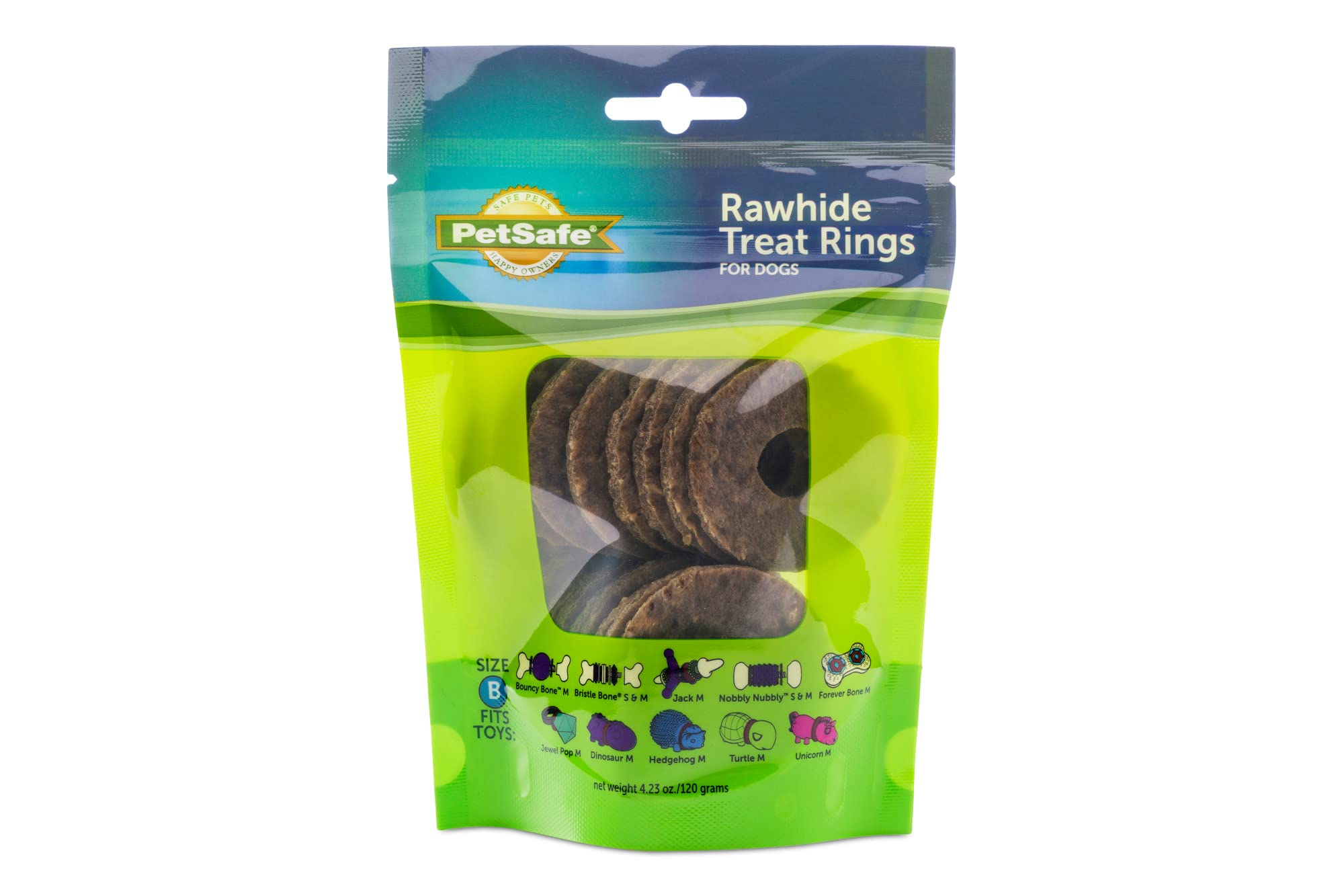 PetSafe Treat Rings for Busy Buddy Dog Toys - Easy to Digest - Interactive Toy Refills for Aggressive Chewers & Anxiety - 16 Rings - Size B - Original & Busy Buddy Jack Medium