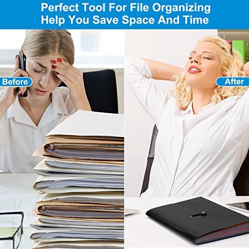 Expanding File Folder - 13 Pockets Accordion File Holder Organizer Say Goodbye to Cluttered Desks and Disorganized Documents - Get Your Home and Office Organized