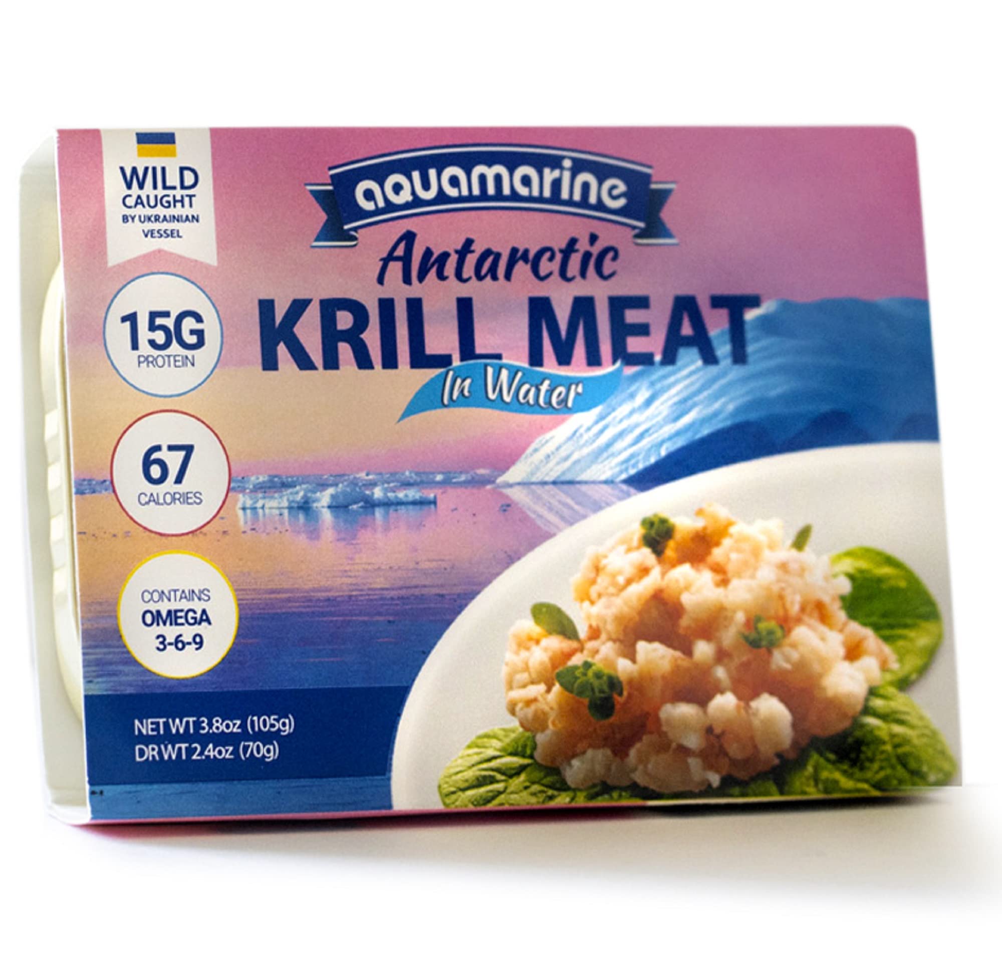 Krill Meat Aquamarine Canned Antarctic Seafood Krill Meat like Tiny Shrimp in a Can - Wild Caught Seafood - 3.7 oz (1)