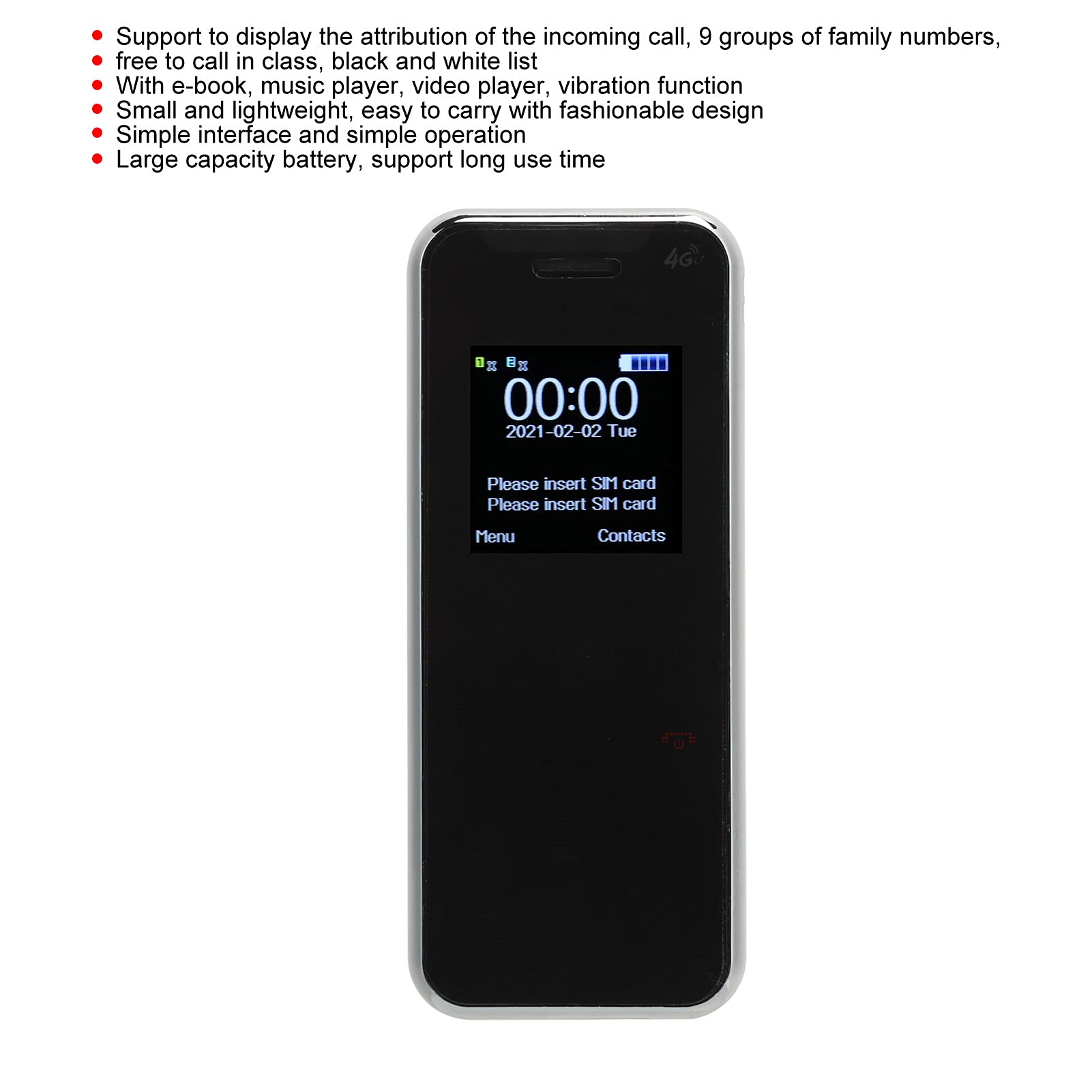 GOWENIC Mini Smartphone, Unlocked Children Phone, Pocket Cellphone, Portable Mobile Phone, 32MB+32MB, Dual Card Dual Standby, Mini Cell Phone for Children (Light Blue)