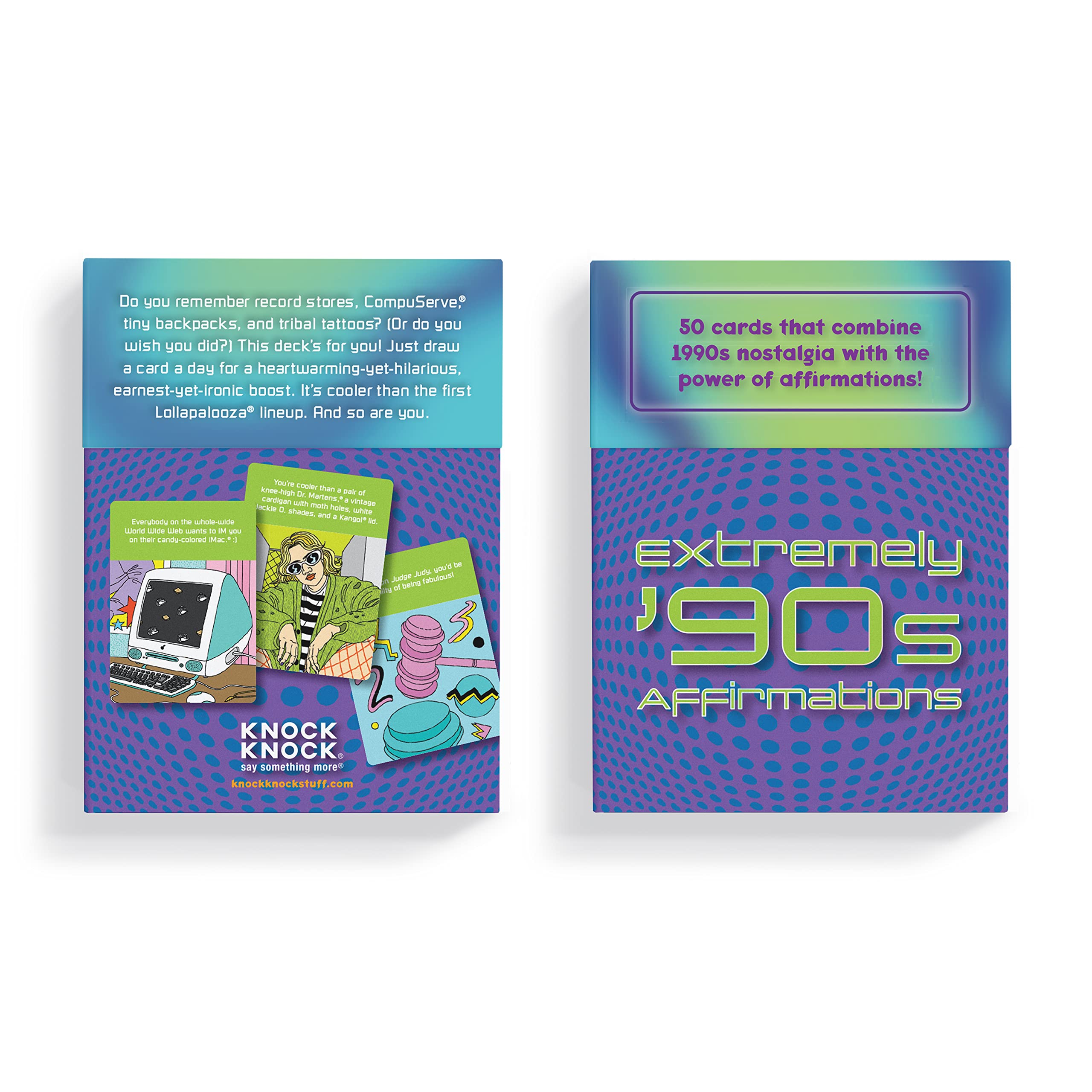 Knock Knock Extremely 90s Affirmations Deck: 50 Cards That Combine 1990s Nostalgia With The Power of Affirmations! (Affirmations from the Decades)