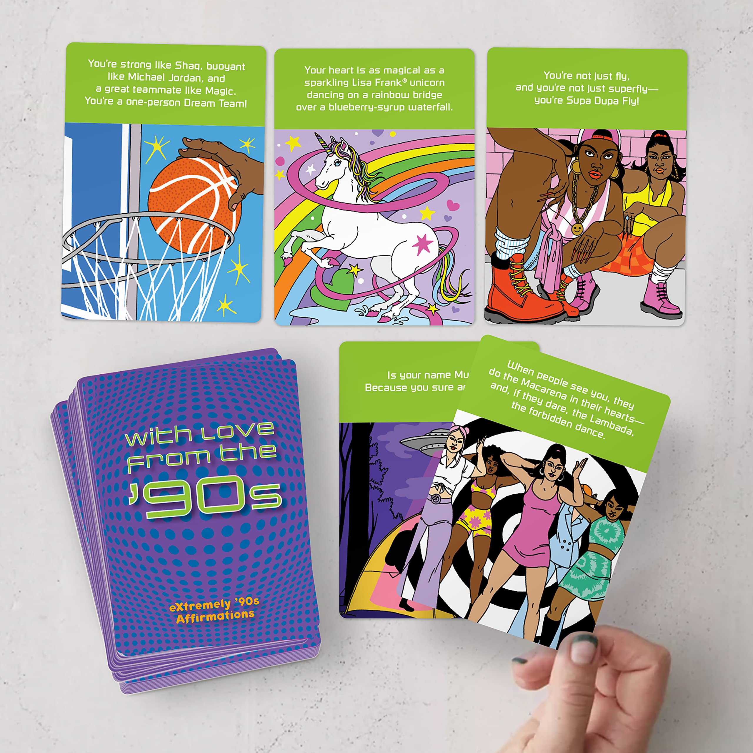 Knock Knock Extremely 90s Affirmations Deck: 50 Cards That Combine 1990s Nostalgia With The Power of Affirmations! (Affirmations from the Decades)