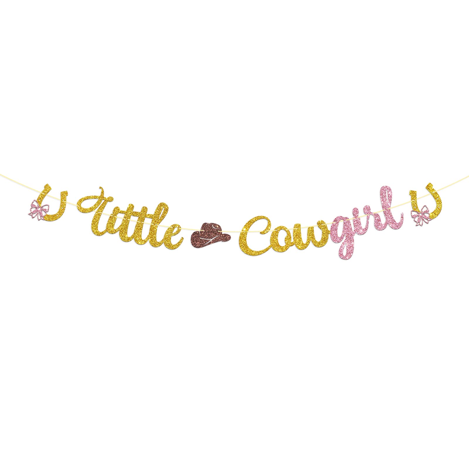 Little Cowgirl Banner - Western Cowboy One 1st Birthday Banner for Little Girl Gender Reveal Welcome Baby Girl Birthday Party Decorations