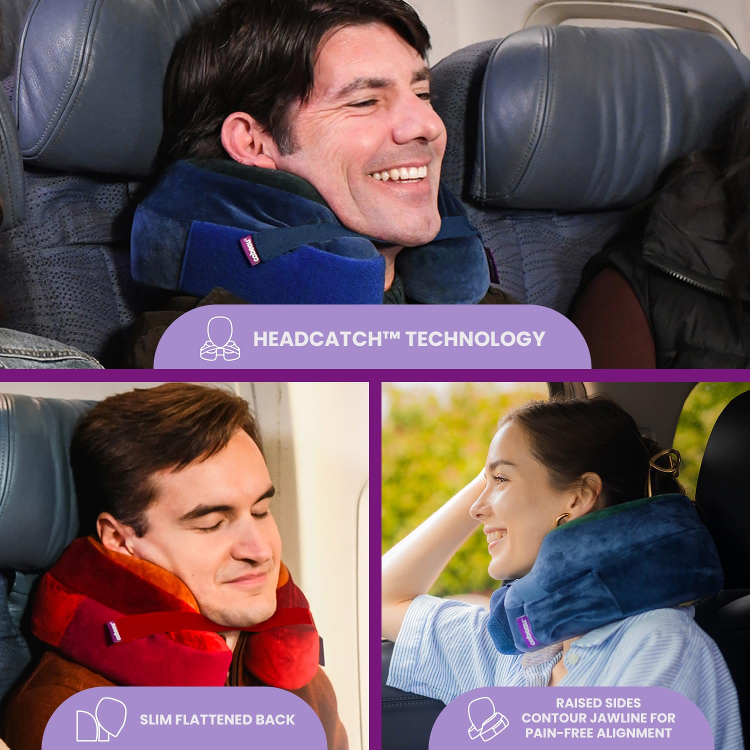 Cabeau Best Neck Pillow for Travel – Evolution Earth – 360° Head, Neck and Chin Support for Sleeping – Sustainable Memory Foam - Removable, Washable Cover with Compact Carrying Case (Terra)