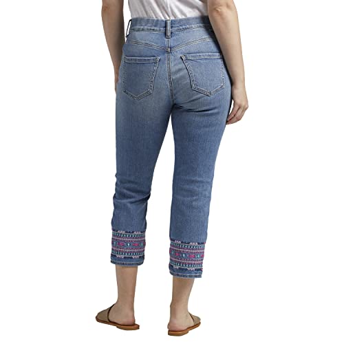JAG Jeans Women's Maya Mid Rise Capri, Aztec Blue, 14