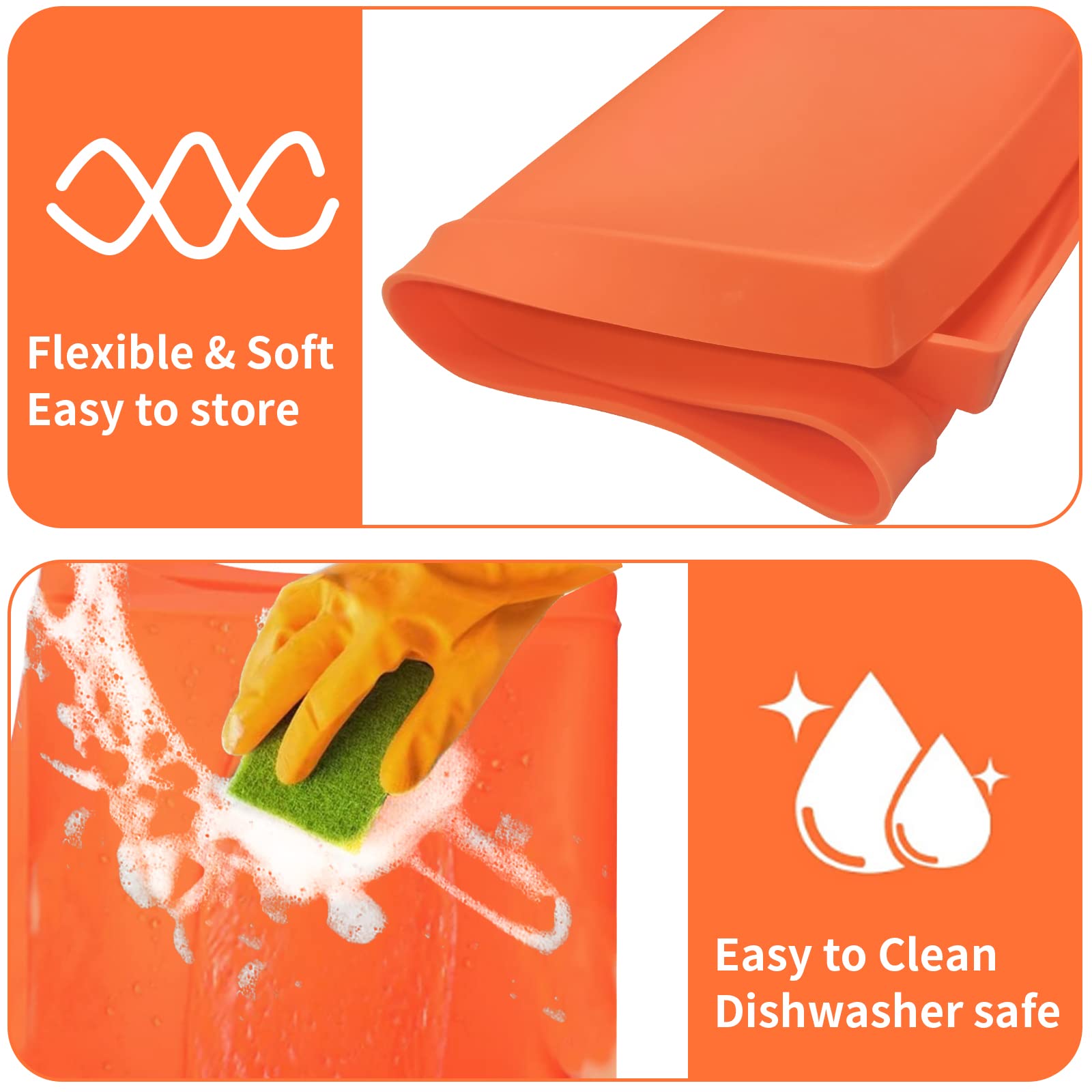 BSARTE 36 Inch Silicone Griddle Mat Cover for Blackstone 36 Inch Griddle - Heavy Duty Food Grade Thicker Silicone Matt Griddle Accessories- Outdoor Grill Cooking Surface Protective Cover, Orange