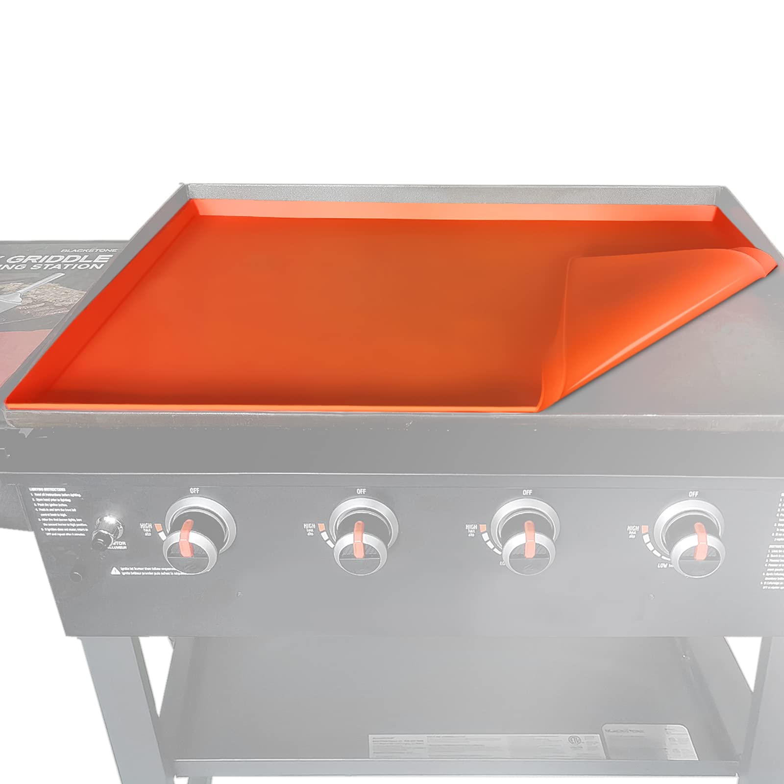 BSARTE 36 Inch Silicone Griddle Mat Cover for Blackstone 36 Inch Griddle - Heavy Duty Food Grade Thicker Silicone Matt Griddle Accessories- Outdoor Grill Cooking Surface Protective Cover, Orange