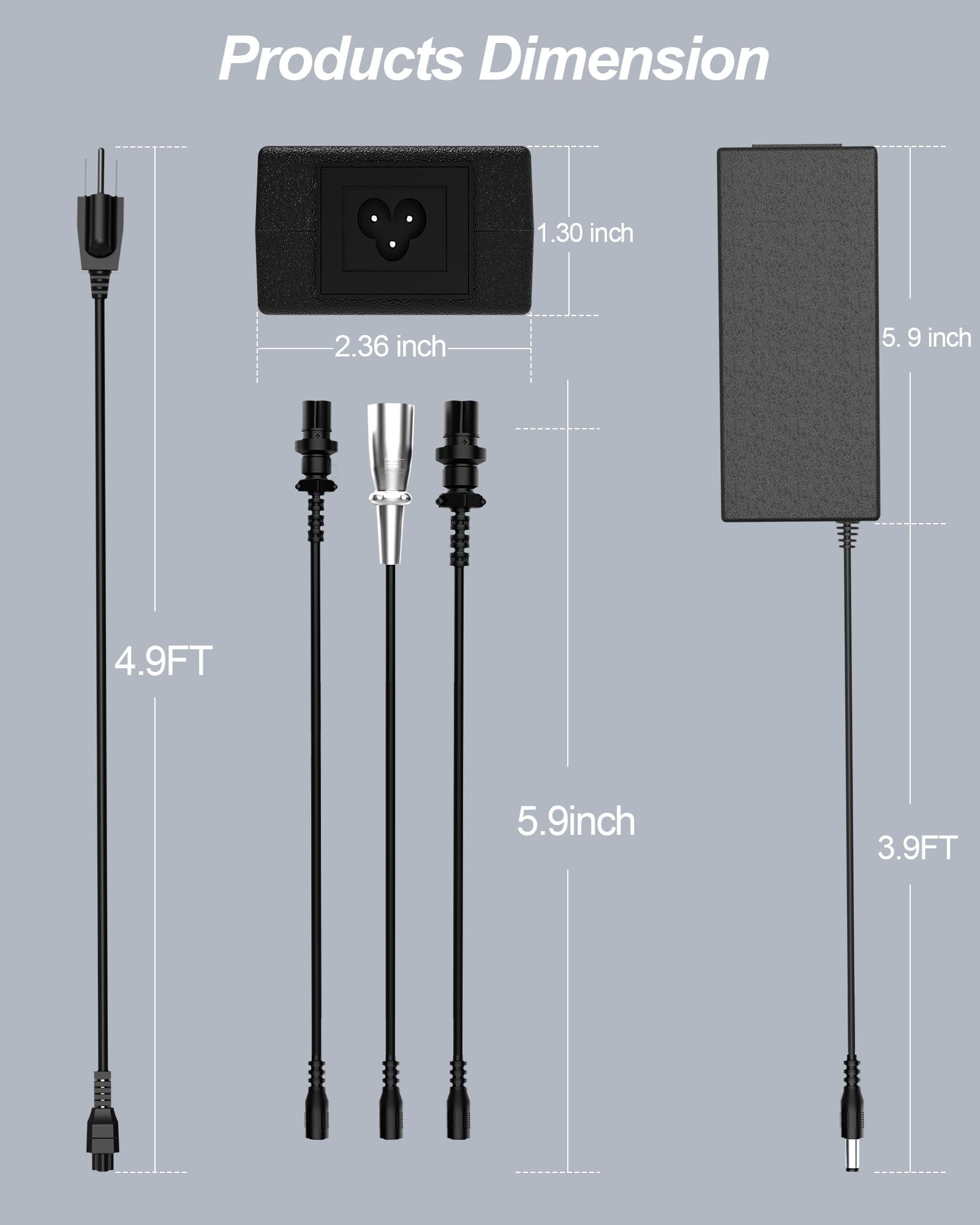 WUKUR Charger for Bike Battery Power Supply Compatible with Bike XP™, XP™ Step-Thru, XP™ Lite,XPremium, XP™ Trike, Xpedition Ebike with 8.9FT Power Cord