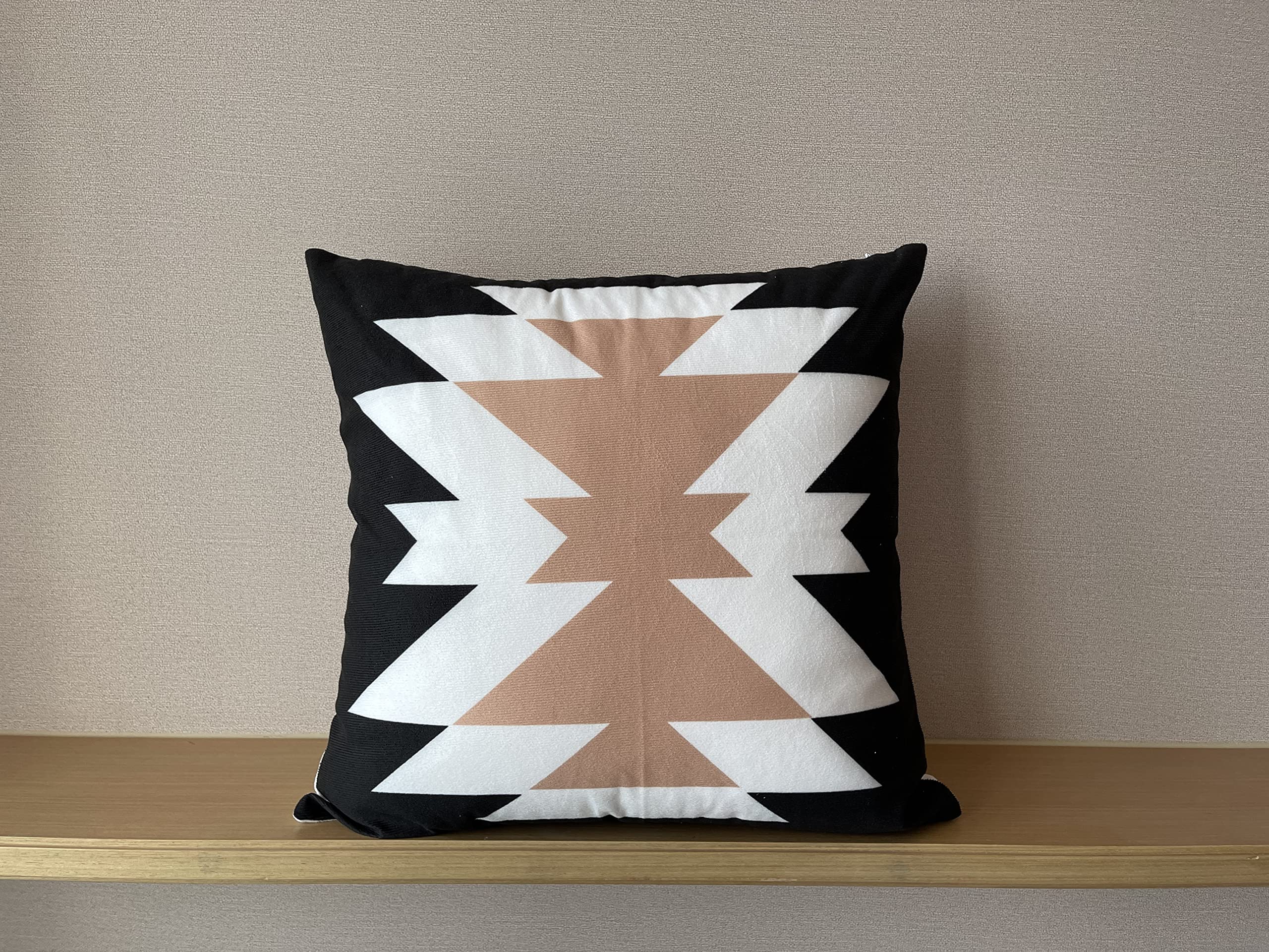 MEPED Geometric Modern Throw Pillow Covers 18x18 Inch,Black White Coffee Throw Pillow Cases Tribal Decor Cushion Cover for Bedroom Bed Outdoor Couch Sofa