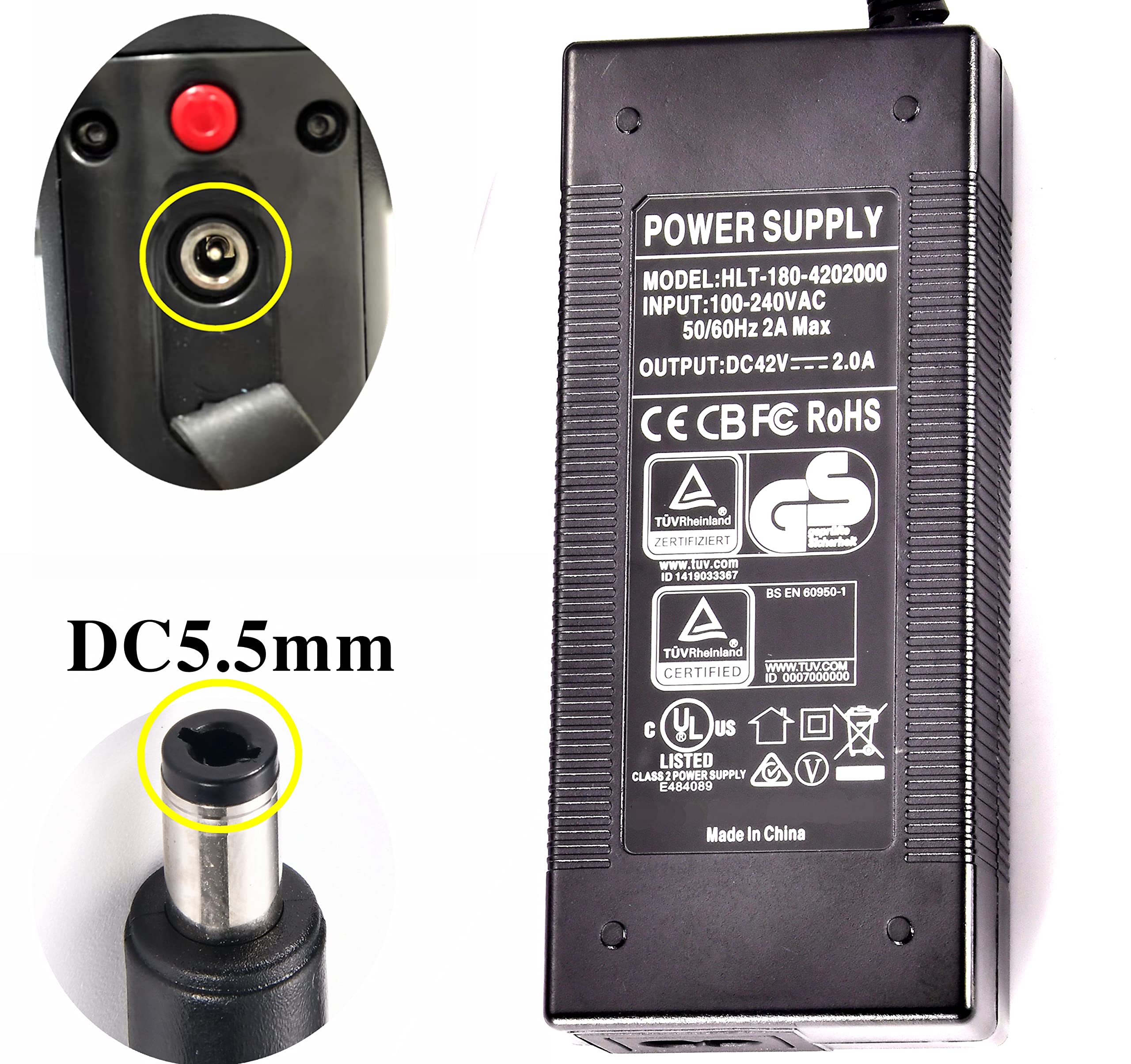 42V 2A Charger for 36V Hiboy Scooter Charger.Jetson Scooter Charger.Suitable for Hiboy Scooter S2.S2 Lite.S2 Pro.KS4.KS4 Pro.NEX
