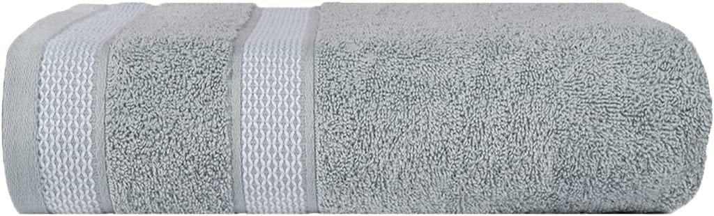 CASA COPENHAGEN Solitaire Mix 6 Pieces Towel Set- Navy Blue + Grey Violet, 600 GSM 2Bath Towel 2Hand Towel 2Washcloth, Designed in Denmark Made of Soft Egyptian Cotton for Bathroom, Kitchen & Shower