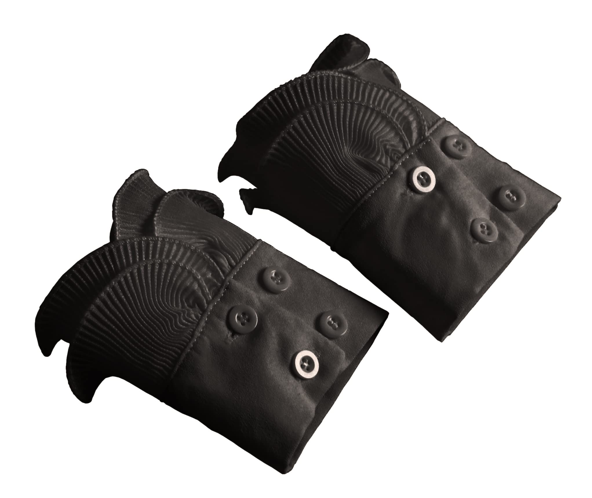 SUZALA Wrist Cuffs for Women Ladies Teens, Detachable Hand Sleeves for Sweater Blouse Coat (WFFloralBlack)