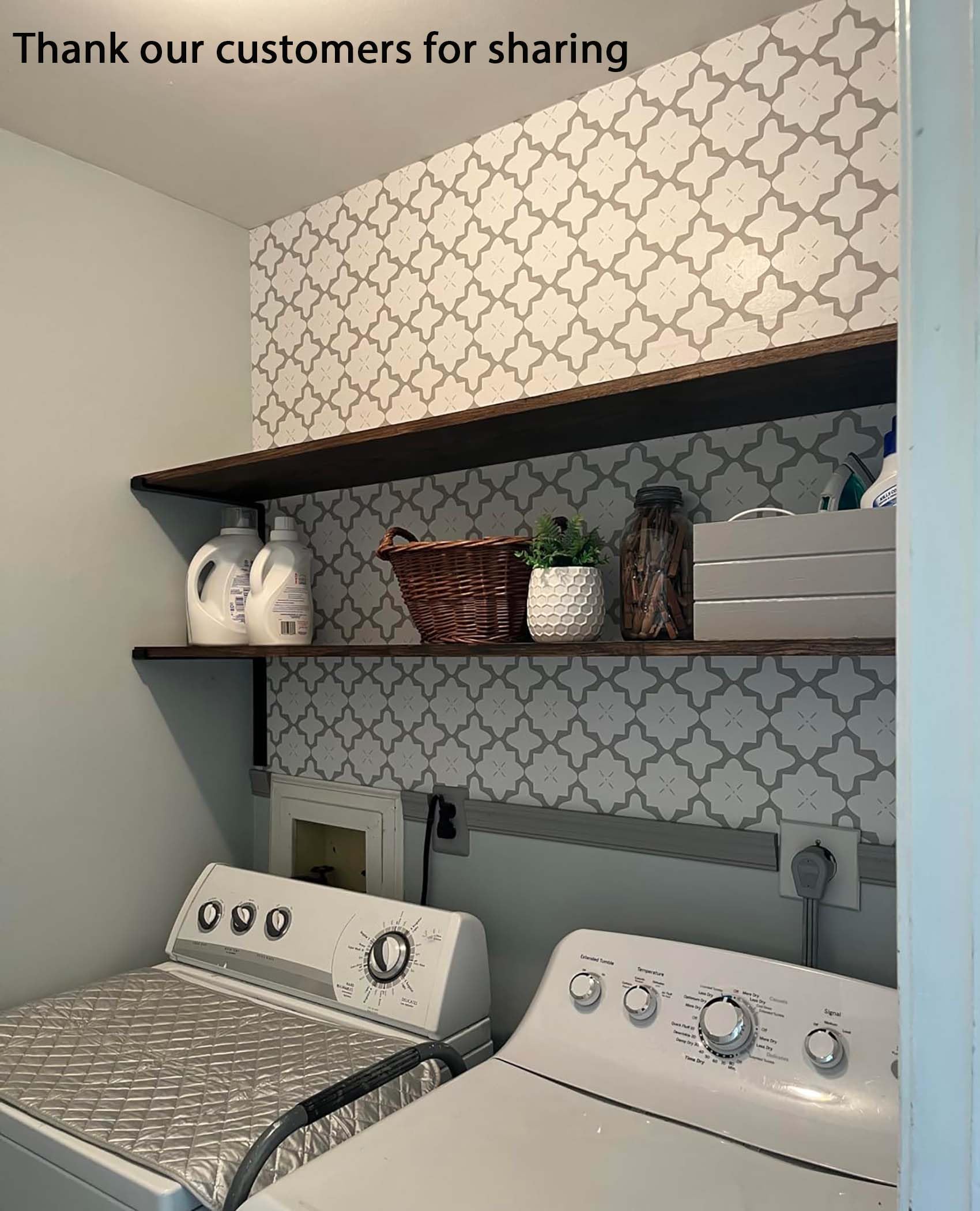 GloryTik 17.7" x 78.7" Trellis Contact Paper Grey and White Peel and Stick Wallpaper Self Adhesive Wallpaper Gray Geometric Removable Wallpaper for Cabinets Drawer Room Wall Decoration