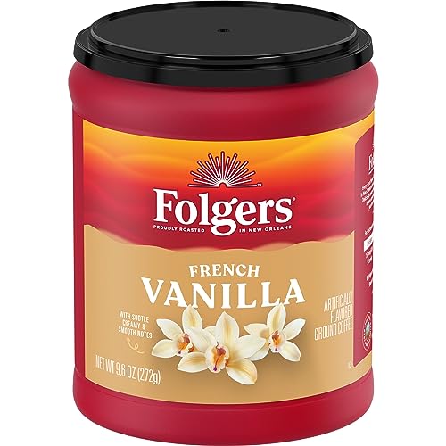 Folgers French Vanilla Flavored Ground Coffee, 9.6 Ounce
