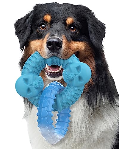 Boutiray Dog Chew Toys for Aggressive Chewers Large Breed, Indestructible Tough Dog Toys for Medium Large Dogs Natural Rubber & Nylon Durable Interactive Toys for Teething Cleaning