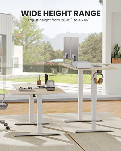ErGear L Shaped Height Adjustable Electric Standing Desk 57" Corner Standing Desk Sit Stand Desk with Splice Board Ergonomic Desk Home Office Desk Computer Workstation, Natural