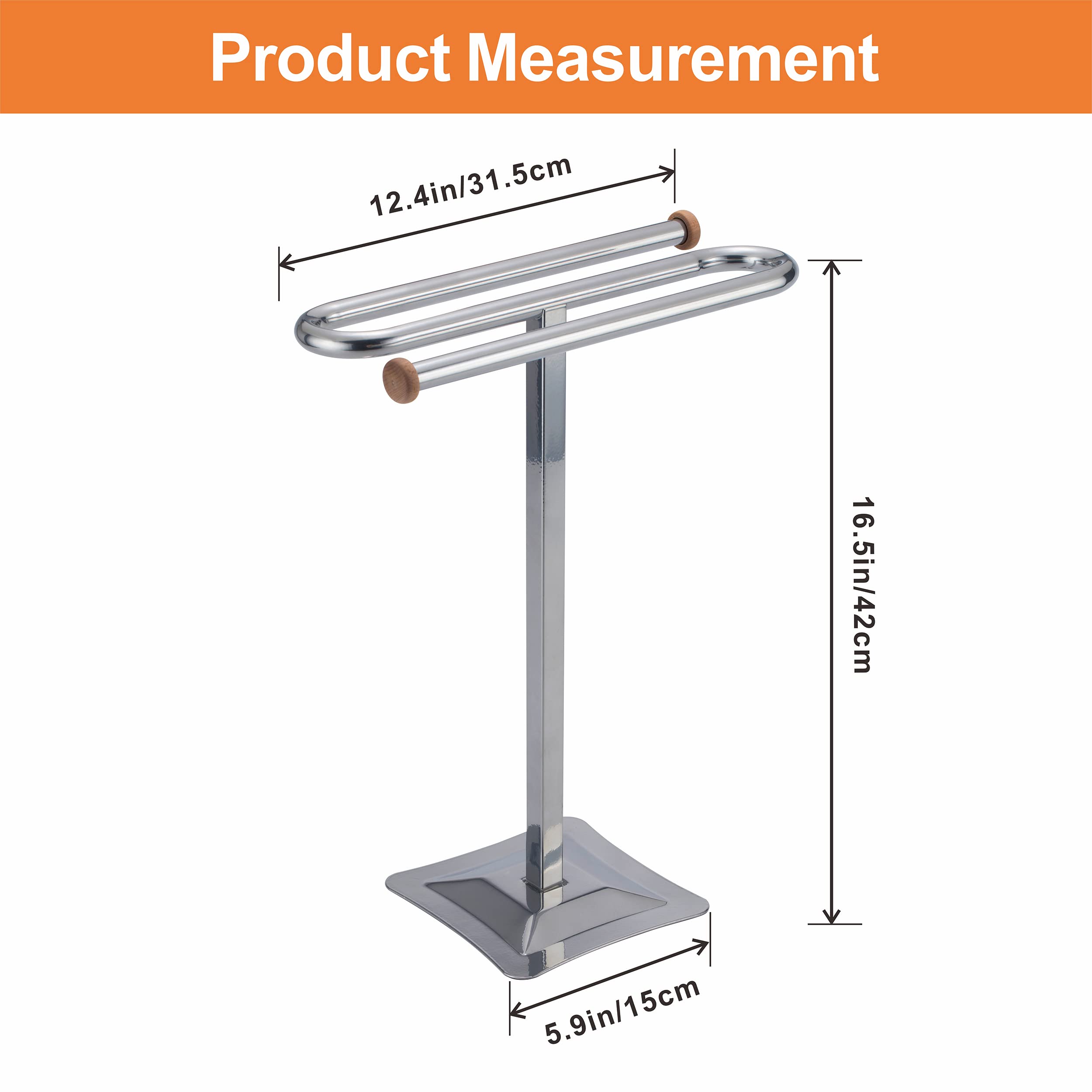 ZCDCP Hand Towel Holder Stand, S-Shape Countertop Towel Stand with Metal Base Freestanding Towel Rack for Bathroom