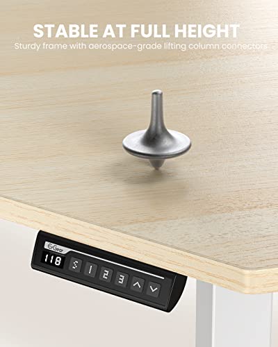 ErGear L Shaped Height Adjustable Electric Standing Desk 57" Corner Standing Desk Sit Stand Desk with Splice Board Ergonomic Desk Home Office Desk Computer Workstation, Natural