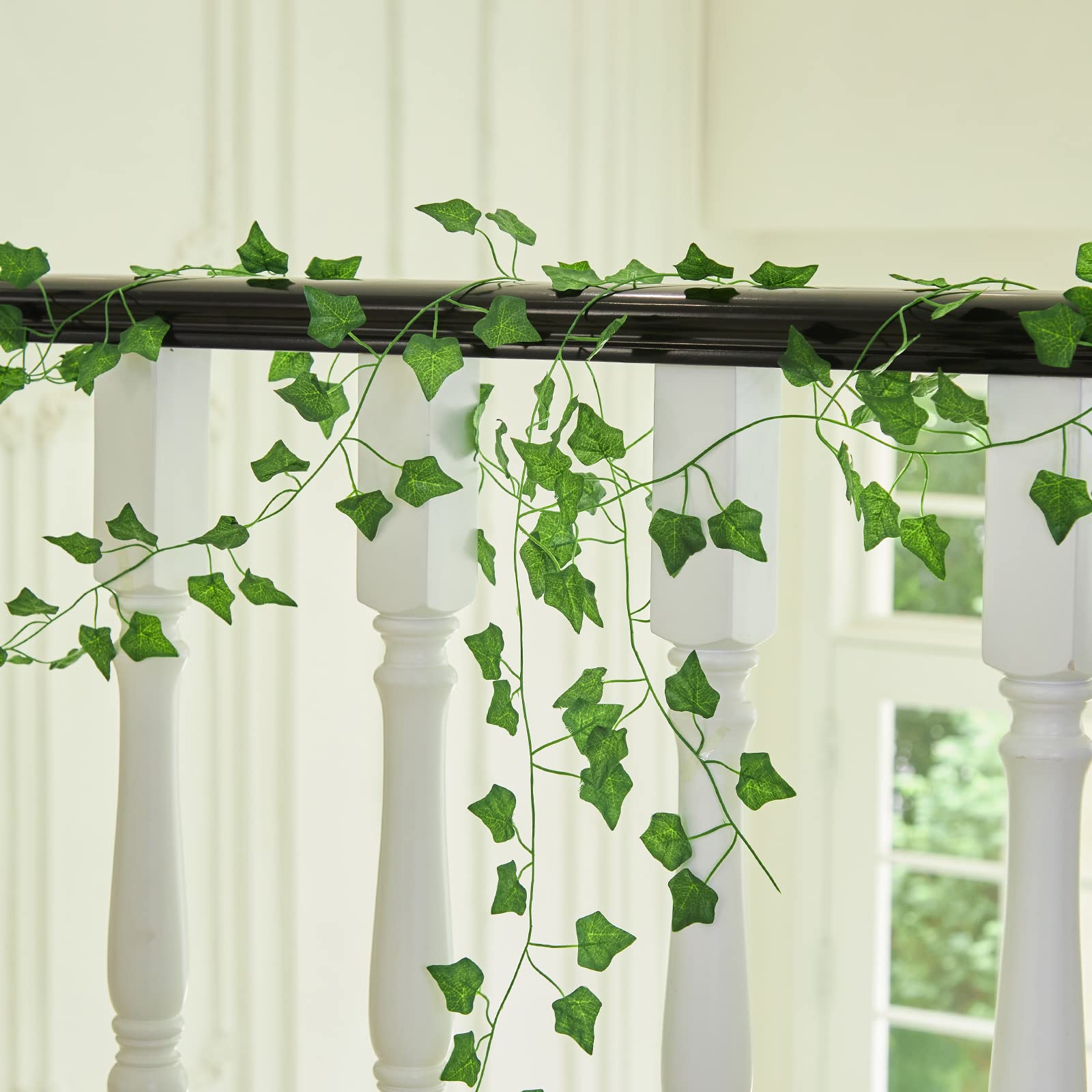 TOTOGA 12 Strands Artificial Ivy Leaf Fake Plants Vine Hanging Garland for Wall Home Wedding Decor
