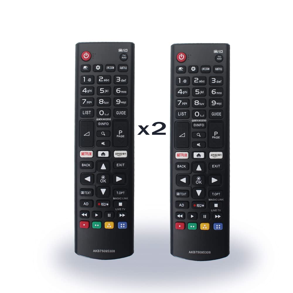 (Pack of 2) Universal Remote Control Suitable for LG Smart TV Remote Control All Models LCD LED 3D HDTV Smart TVs with Specific Functions Netflix,Amazon