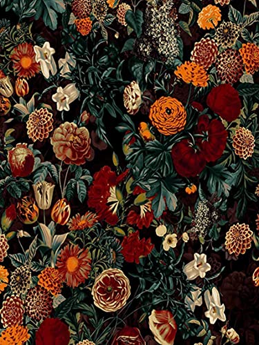 TISHIRON 5D Diamond Art Painting Kits for Adults Vintage Flowers Diamond Full Drill Floral DIY Diamond Art for Adults Beginners Kids Picture Art Crystal Painting for Home Wall Decor 12"x16"