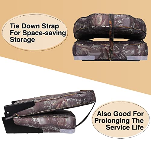 Leader Accessories A Pair of Elite Low/High Back Folding Fishing Boat Seat (2 Seats) (A-Camo)