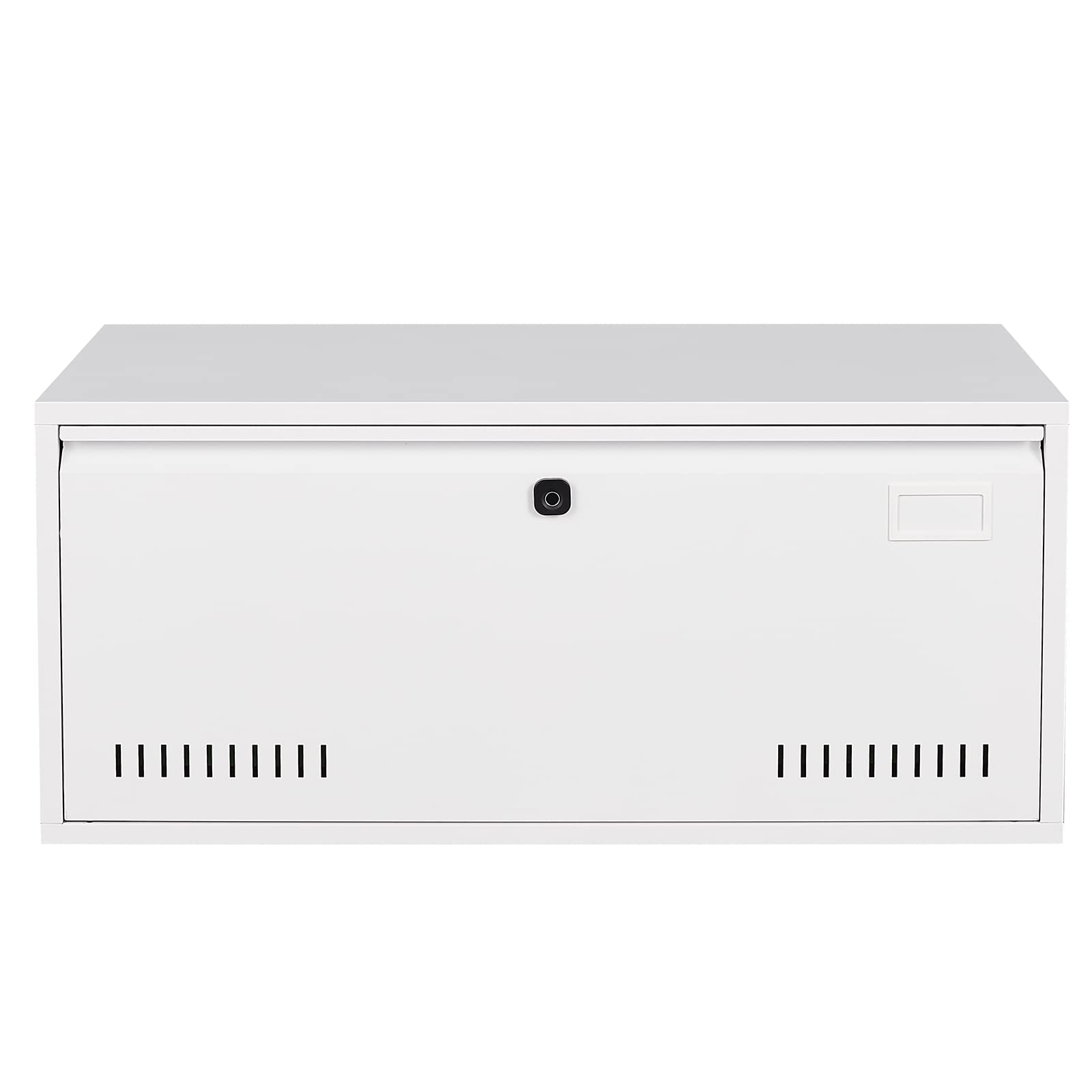 Voohek, Large Biometric Fingerprint Lateral, Steel Storage Drawer Metal Filing Cabinet with Hanging Rod for Letter/Legal/A4 Size, for Home Office Using (White)