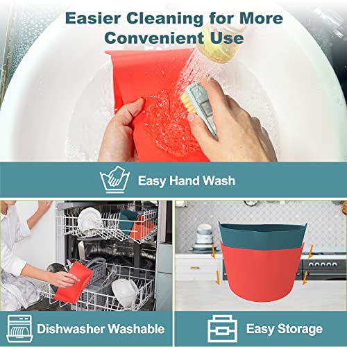 Dompion Silicone Slow Cooker Liners, Reusable 2 Divider Insert Fits for Crock-pot Oval 6 QT Slow Cooker, Dishwasher Safe, Easy Cleanup, Food-Grade BPA Free Cooking Liners for Most 6 QT Slow Cooker