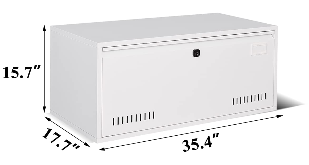Voohek, Large Biometric Fingerprint Lateral, Steel Storage Drawer Metal Filing Cabinet with Hanging Rod for Letter/Legal/A4 Size, for Home Office Using (White)
