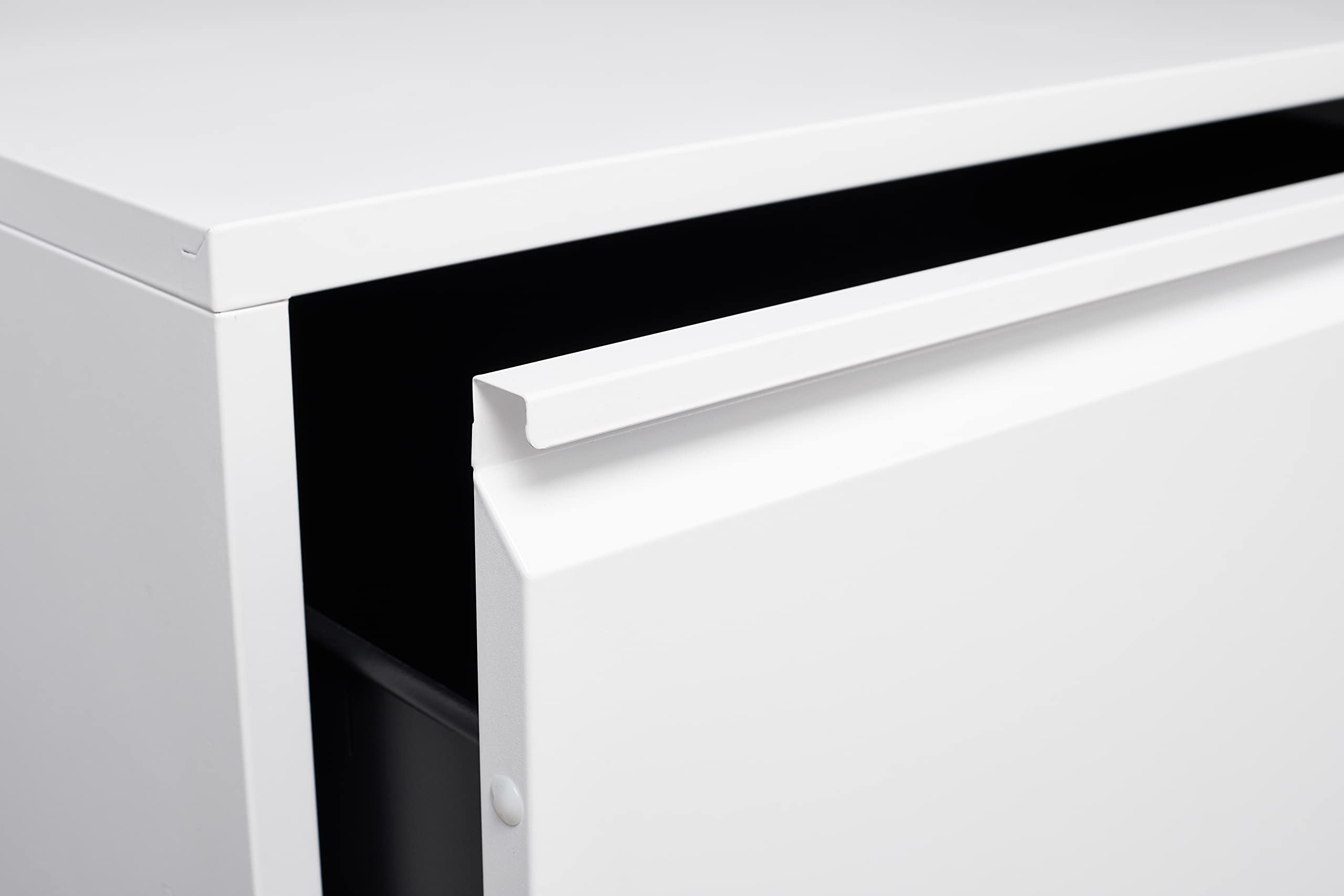 Voohek, Large Biometric Fingerprint Lateral, Steel Storage Drawer Metal Filing Cabinet with Hanging Rod for Letter/Legal/A4 Size, for Home Office Using (White)