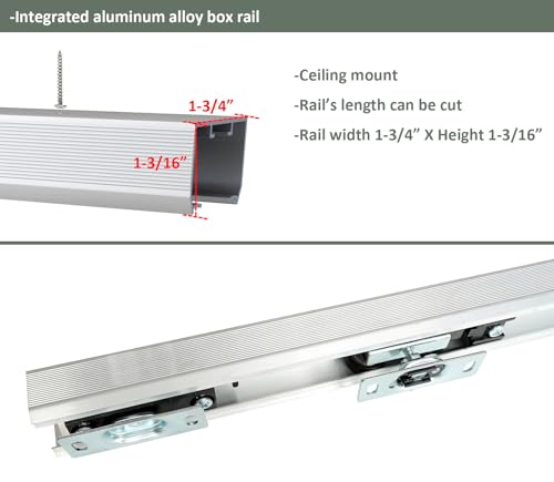 DIYHD 96" Bifold Interior Door Hardware,Ceiling Mount Bi Folding Closet Door Kit for 4 Door,Fit Door Width 95-1/16",No Door