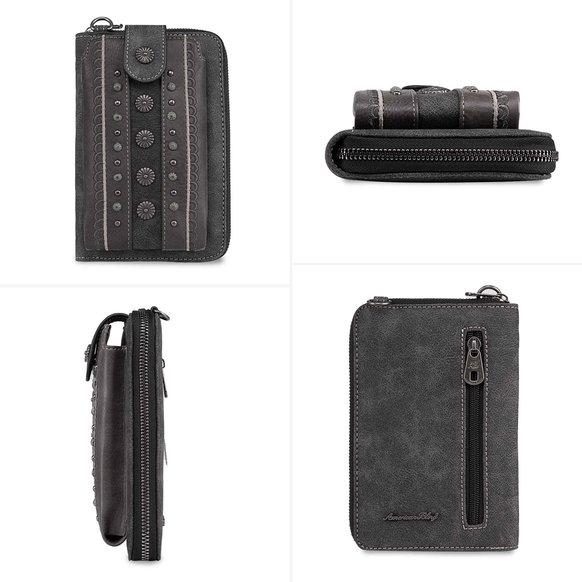 Montana West Crossbody Cell Phone Purse For Women Western Style Cellphone Wallet Bag Travel Size With Coin Pocket PHD-2012BK