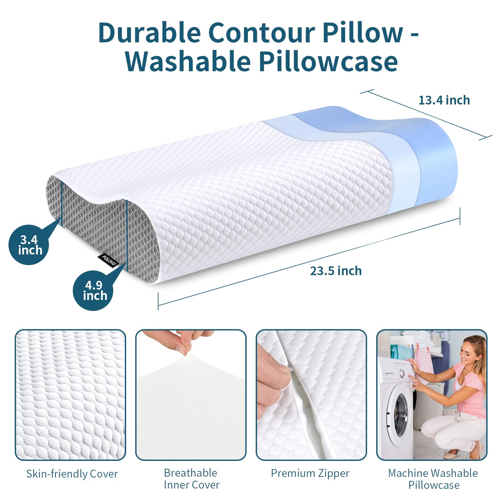 Neck Pillow Memory Foam for Pain Relief Bed Pillow for Sleeping, Ergonomic Orthopedic Cervical for Neck and Shoulder Pain, Side Back Stomach Sleeper