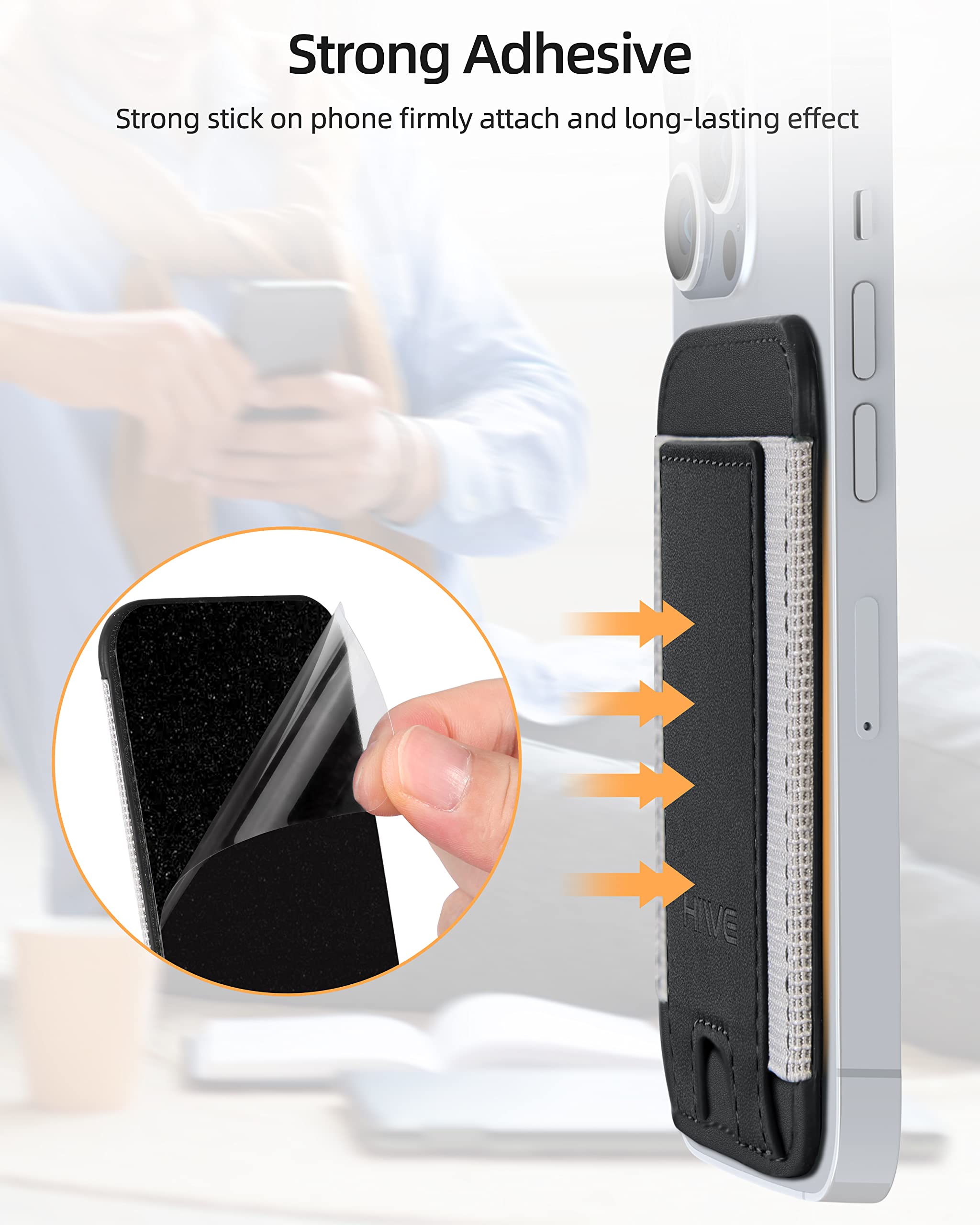 2 Pack Phone Card Holder - Premium Leather Wallet, Strong Adhesive, Fits 7 Cards, Compatible with iPhone, Samsung & Most Smartphones