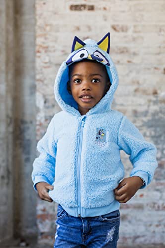 Bluey Little Boys Cozy Sherpa Zip Up Cosplay Hoodie 7-8 Blue