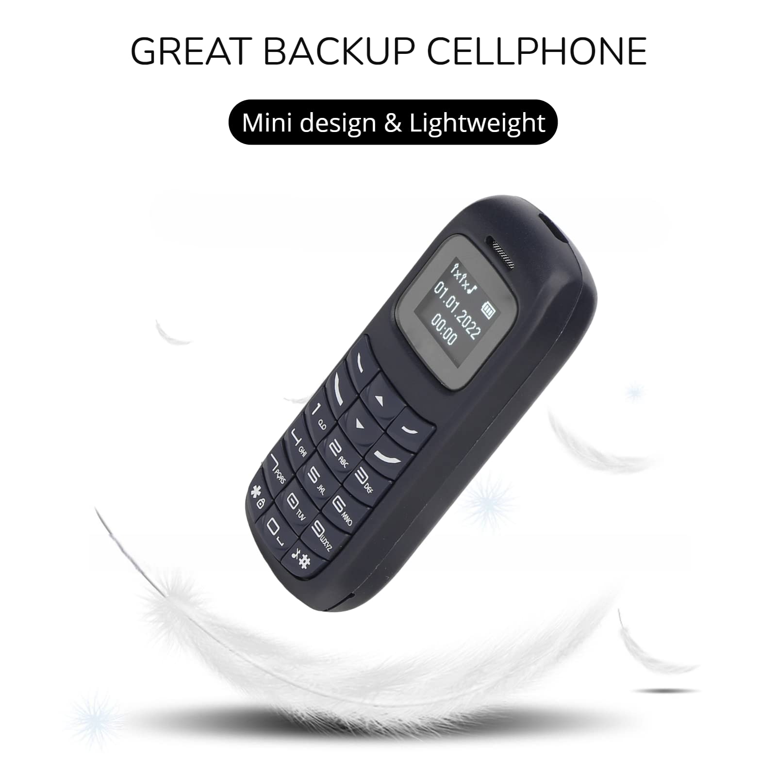 Seniors Cell Phone, Big Buttons Volume Unlocked Simple Mobile Phone, Dual Card Mini Backup Mobile Phone with Low Radiation Rate, 2G Network (Blue)