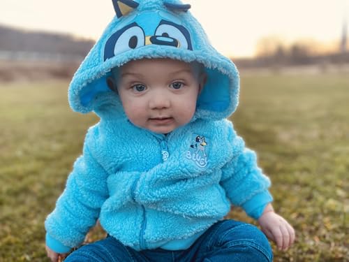 Bluey Little Boys Cozy Sherpa Zip Up Cosplay Hoodie 7-8 Blue