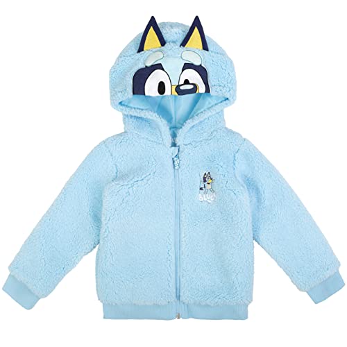 Bluey Little Boys Cozy Sherpa Zip Up Cosplay Hoodie 7-8 Blue