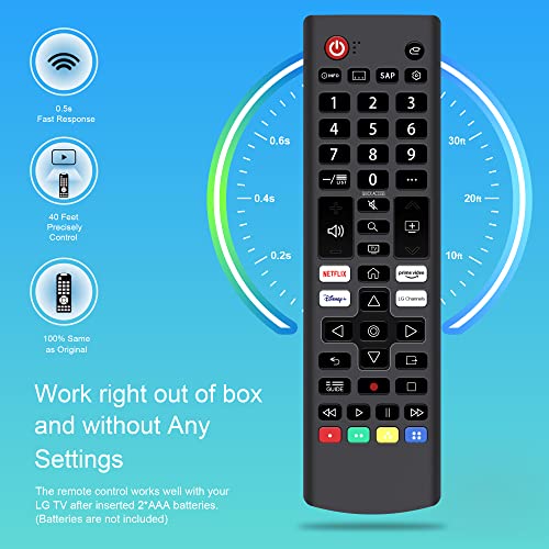 【Pack of 2】 2023 New Universal Remote Control Replacement for LG-TV-Remote,Compatible for All LG UHD OLED QNED LCD Webos NancoCell 4K 8K Smart TV with Netflix,Prime Video,Disney,LG Channels Button