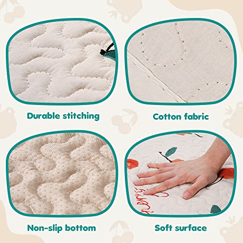 Soft Cotton Baby Play Mat for Babies and Toddlers Tummy Time Mat,Baby Activity Mat for Floor,Foldable Crawling Mat for Indoor & Outdoor Use