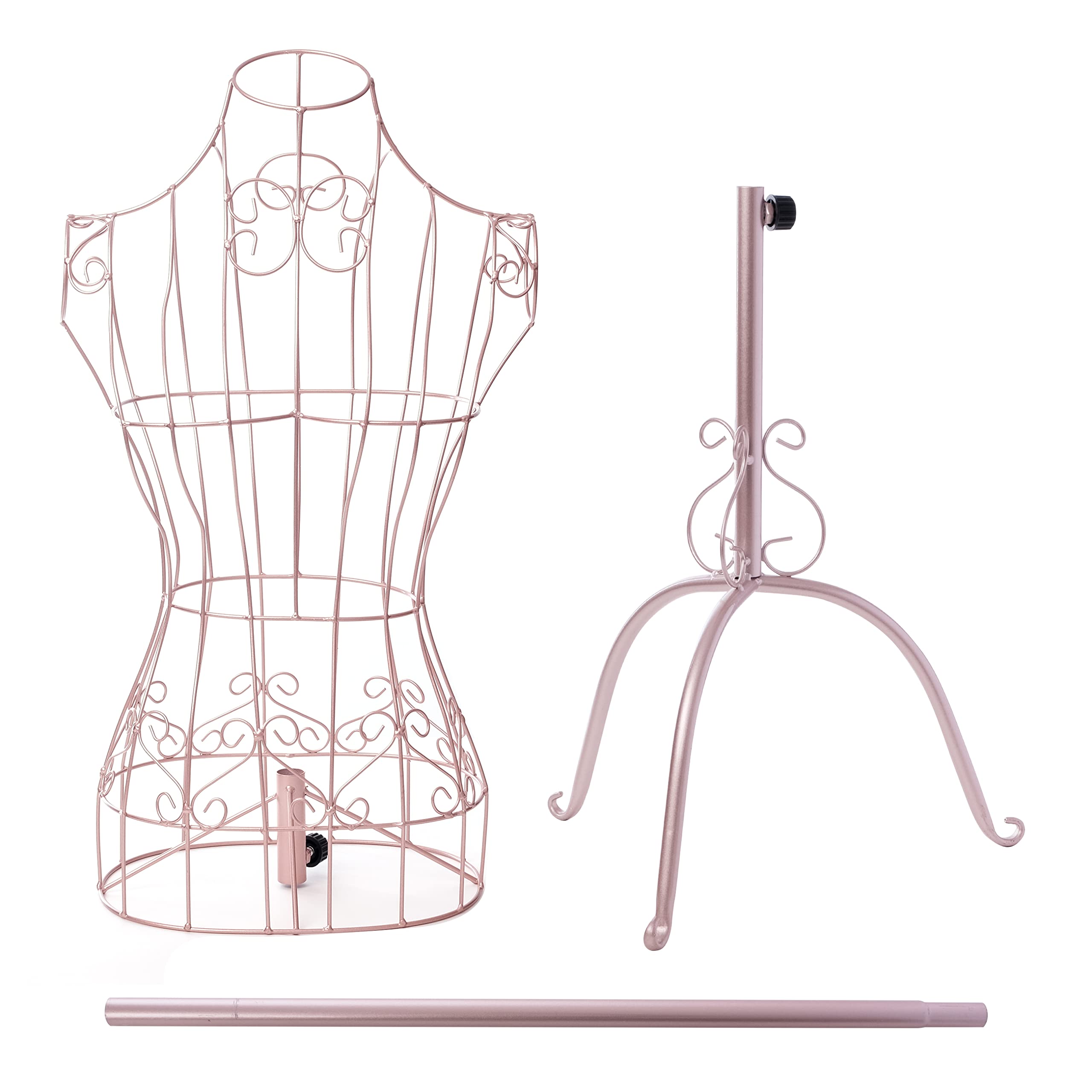 Female Rose Gold Metal Steel Wire Mannequin Dress Form for Sewing Display